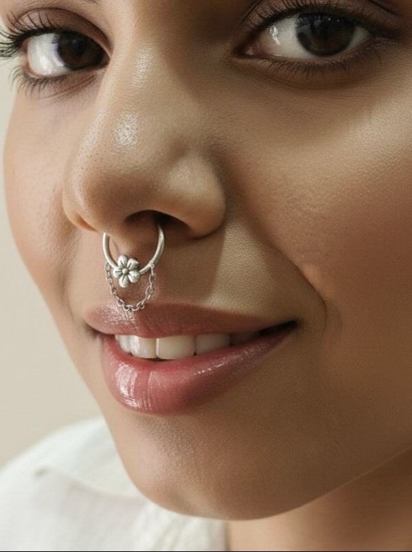 Daisy Chain Septum Ring – Avyaktaa: Online Silver Jewelry